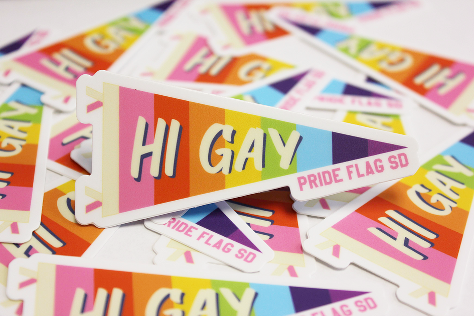 Hi Gay! - Sticker – Pride Flag SD