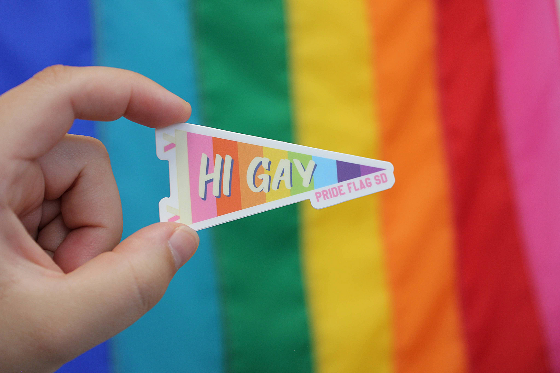 Hi Gay! - Sticker – Pride Flag SD
